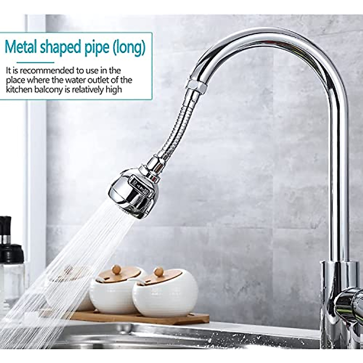 Newly Upgraded 360° Rotatable Faucet Nozzle, Removable Kitchen Faucet Nozzle Replacement, Splash-Proof Faucet Booster Shower and Water-Saving Faucet for Kitchen Bathrooms