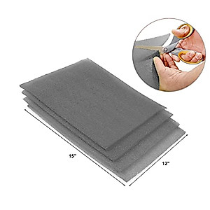 Dualplex® Fruit & Veggie Life Extender Liner for Fridge Refrigerator Drawers, 12x15 Inches (4 Pack) – Extends The Life of Your Produce & Prevents Spoilage (Grey)