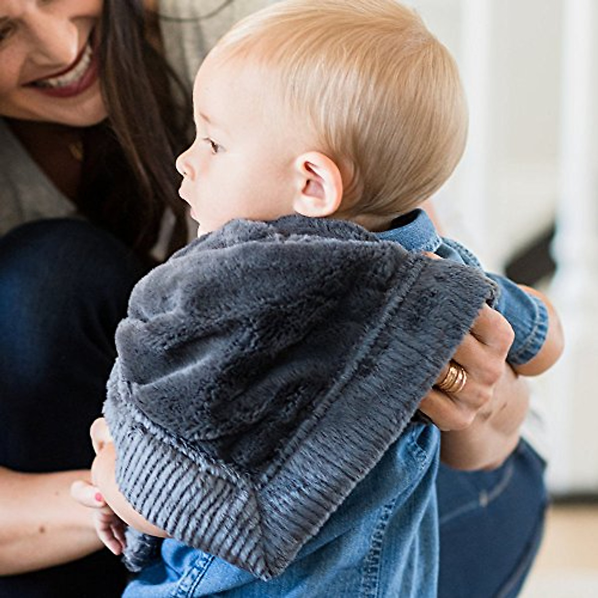 SARANONI Security Blankets for Babies Super Soft Boutique Quality Lush Luxury Baby Blanket (Small, Charcoal)