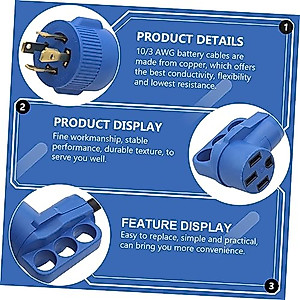 SECFOU 30 RV Charging Cable Male to Female rv Adapter rv Electrical Converter Electric Generator Lock to 3 Prong Adapter dyna-GRO Cord Adapter adapters Rubber Trailer Power Adapter