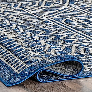 nuLOOM Joannie Contemporary Abstract Patterned Area Rug, 9x12, Blue