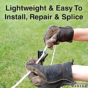 Zareba HDR656WA-Z 656 feet of 8mm Electric Fencing Heavy-Duty Sure Shock Polyrope, White