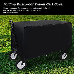 VOONKE Folding Dust-Proof Station Wagon Cover, Garden Trolley Cover, Suitable for Outdoor Station Wagon, Waterproof, Dust-Proof, Ultraviolet Resistant - 50 "Lx 20" W x 27 "H (excluding Wagon)