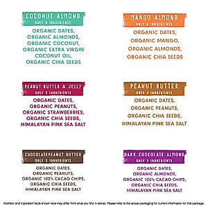 JONESBAR (Variety Pack, 12 Count (Pack of 1)), USDA Organic Fruit & Nut Bar, Non-GMO, Kosher, Vegan, Gluten Free, Simple Snack Bar