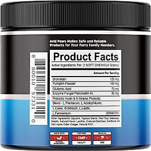 No Poo Chews for Dogs - Coprophagia Deterrent for Dogs - Stop Eating Poop for Dogs - Dog Poop Eating Deterrent - Forbid Stool Eating Deterrent for Dogs with Probiotics & Enzymes for Digestive Health