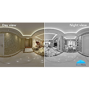 BlueHills White Compact Security Camera for Ceiling or Walls HD 1080P Night Vision Motion Detector & Two-Way Audio - Monitor Front-Door Home Business Kids Baby Dog Cat & Pets with App in Cell Phone