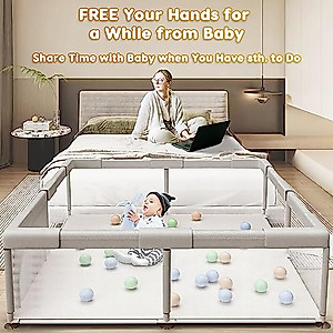 Baby Playpen 47x47 inch Small Playpen for Babies and Toddlers Active or Nap Area