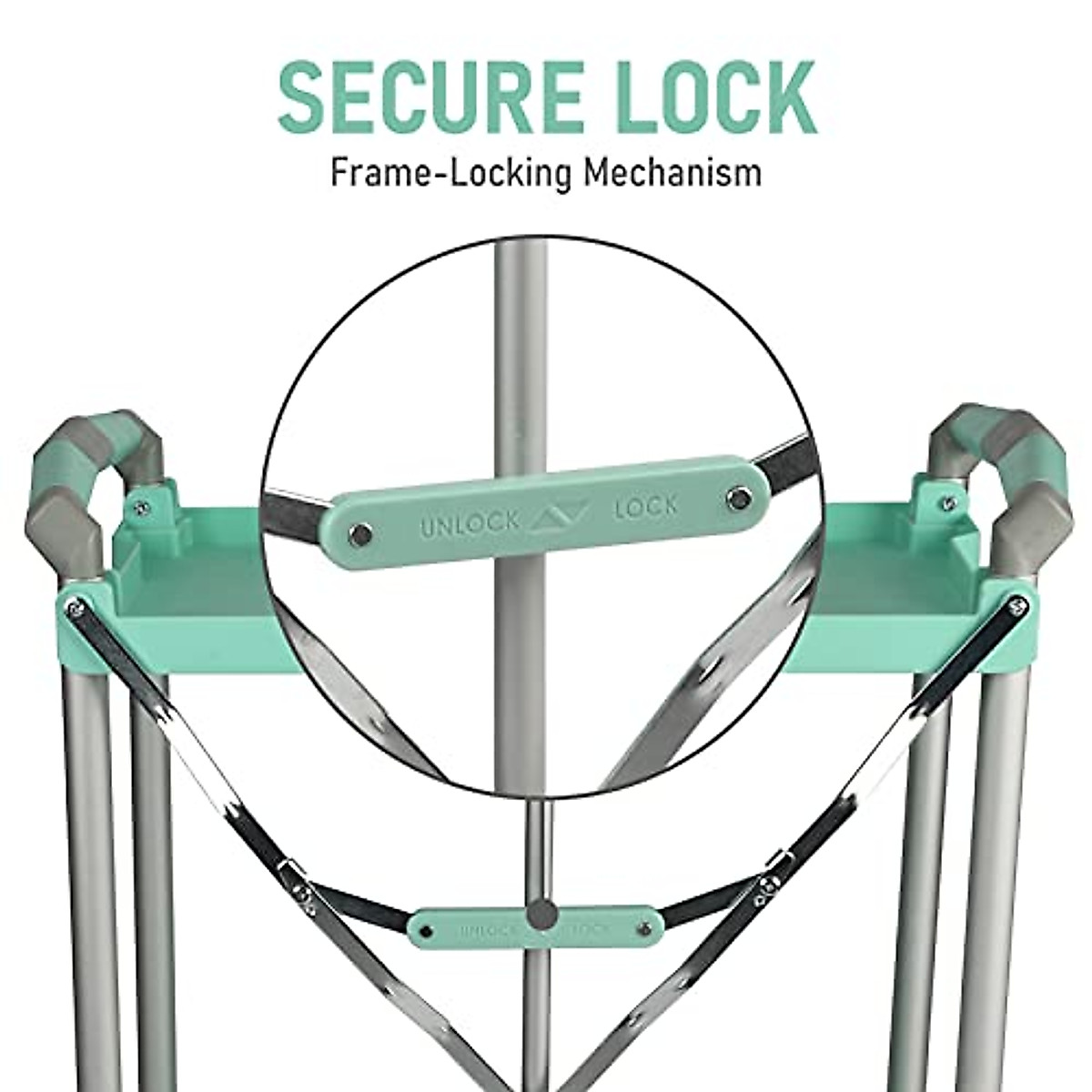 Olympia Tools 89-357 Pack-N-Roll Folding Collapsible Service Cart, Teal, 50 Lb. Load Capacity per Shelf, 2-Layers