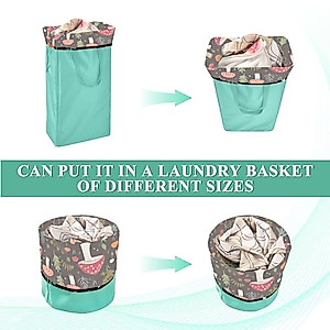 RunningBear Funny Mushrooms Leave Laundry Bag Travel Laundry Bags Travel Laundry Bags with Drawstring Large Laundry Bags for Traveling Apartment