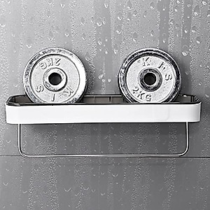 Wall Mount Shower Caddy Basket No Drilling Waterproof Kitchen Bathroom Shelf with Towel Bar Adhesive Shampoo Holder Rack bathroom shelf organizer wall mounted