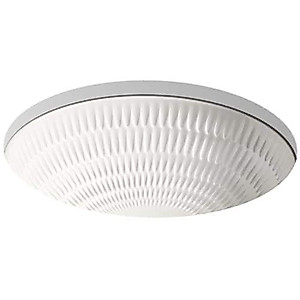 KOHLER K-17889-RL-K8 ARTIST EDITIONS Derring Design on Oval Under-Mount Bathroom Sink, Translucent White