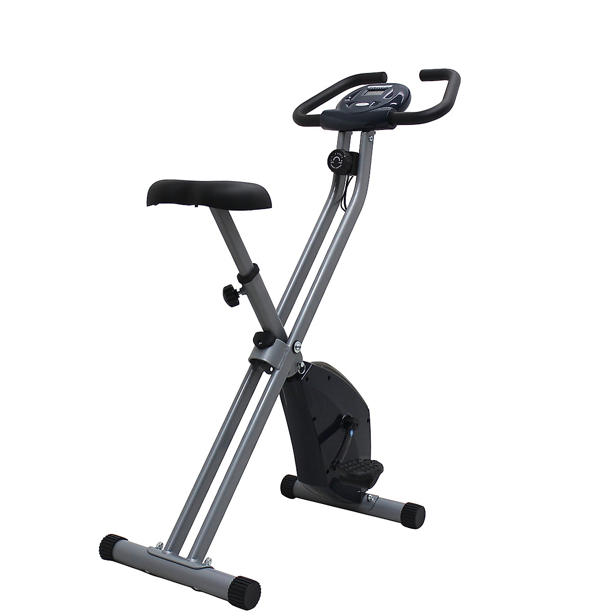iLIVING USA Folding Upright The X-Bike with Calorie Counter, Grey