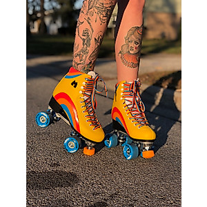 Moxi Rainbow Rider Roller Skate - Fun and Fashionable Womens Roller Skates | Sunshine Yellow | Size 6