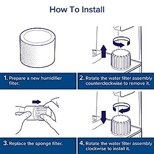 LEVOIT 10-Pack Humidifier Replacement Filters, Capture Fine Particles in Water Tank to Improve Humidification Efficiency, Compatible with Dual150, Dual200S, Classic300(S), LV600S, OasisMist, White