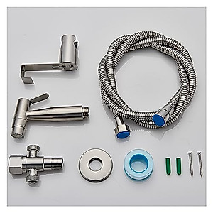 Brushed Nickel Hanging Toilet Bidet Faucet Stainless Steel Handheld Shower Head Faucet Crane Handheld Sprayer Head(Only Bidet Head)