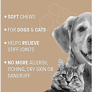 Pet Health Pros Omega Bites for Dogs - Chewable Fish Oil Supplement with Omega 3 Fatty Acids and Vitamin E for Joint Health and Skin & Coat Health - 60 Count
