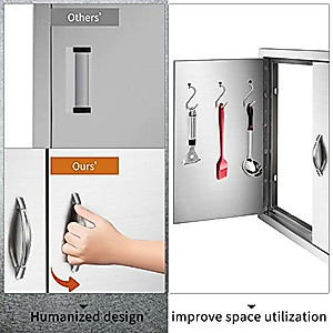HONYTA Double Access Door 24W x 24H Inch, Stainless Steel BBQ Double Access Door Vertical to The Wall, Indoor Kitchen and Outdoor Kitchen Door for BBQ Island, Outdoor Kitchen Storage