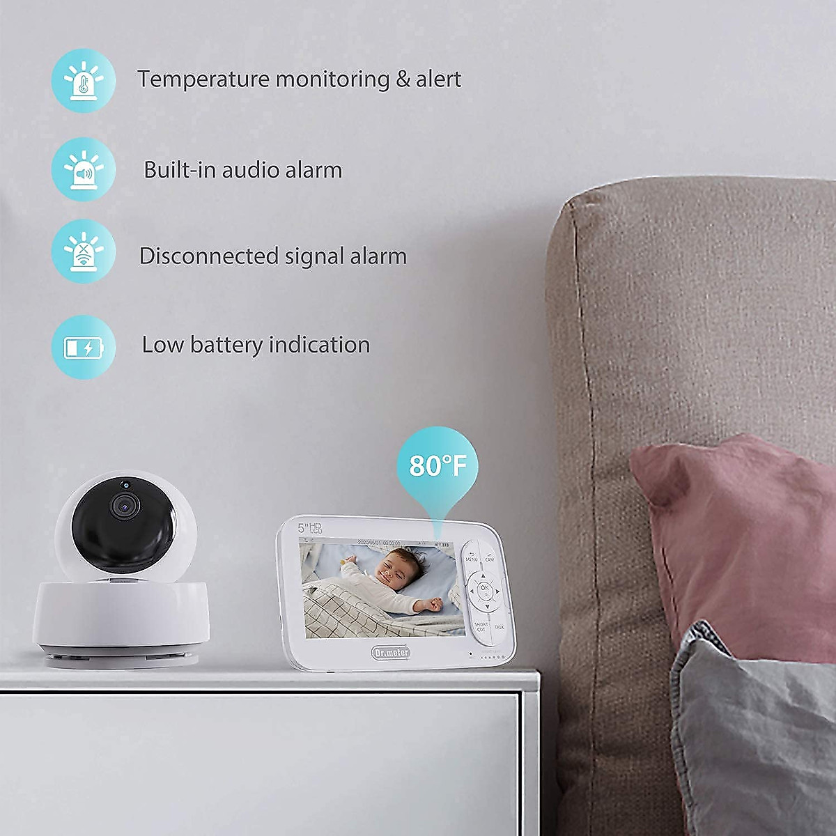 Dr.meter Baby Monitor with 2 Cameras