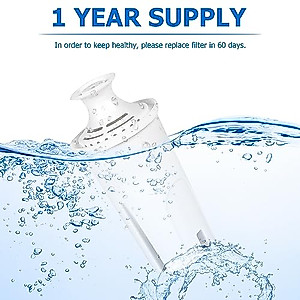 Replacement Pitcher Water Filter OB03 for Britta Pitchers and Dispensers (6 PACK) Water Pitcher Filter Compatible with Britta OB03 Classic 35557 Mavea 107007 by LUXRILIX