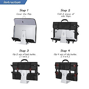 CURMIO Travel Carrying Bag Compatible for Apple 27" iMac Desktop Computer, Protective Storage Case Monitor Dust Cover Compatible with 27" iMac Screen and Accessories, Black, Patent Pending