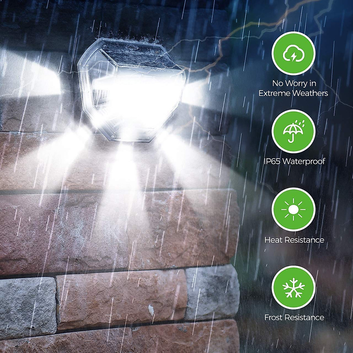 InPoTo Solar Lights Outdoor, Solar Motion Sensor Lights Outdoor , 40 LEDs 2-in-1 Solar Powered LED Wall Lights, IP67 Waterproof Security Lights for Home ,Garden ,Backyard, Front Door Use