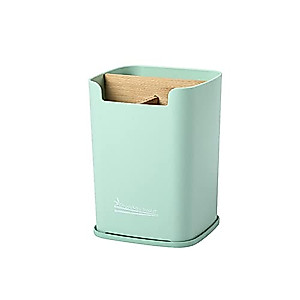 Utensil Holder Cutlery Holder with Bamboo Wood Partition Board and Water Tray Cutlery Compartment Storage Chopsticks Spoon Fork Organizer yubin1993 (Color : Green)