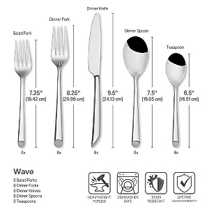 Towle Wave Flatware, 20-Piece Set, Silver