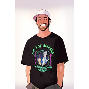 RICK AND MORTY I’m Not Arguing I’m Explaining Why I’m Right Men's and Women's Short Sleeve T-Shirt (Black, Large)