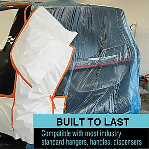 MAXIFILM 16ft x 350ft Roll of Blue Overspray Paintable Masking Plastic Sheeting -8 Micron, 0.3 Mil, Protective Masking Film Cover, Auto Painting, Cover Cloth Home Walls Furniture (1, 16ft x 350ft)