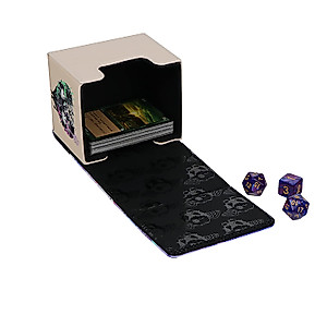 BlackLotos Leather Card Sotrage Box Magnetic Trading Card Collection Box Fit 100+ Double Sleeved YGO Cards for Collectible Cards Deck Playing Card Box (Purple)