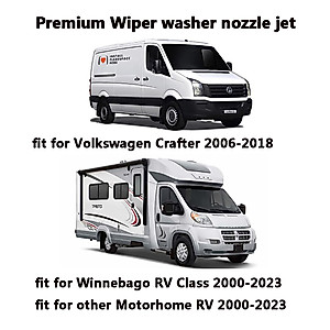 47191 Premium Adjustable Wiper Washer Nozzle Kit Fit for Dodge/Freightliner/Mercedes/Winnebago Sprinter Van Front Windshield Washer Jet | Direct Replacement | Easy to Install | 2 Pack, Ref 68017440AA