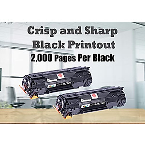4Benefit (Set of 2) Compatible for 126 128 Toner Cartridge Canon126 Canon128 126/128 CRG-126 CRG-128 Black 2PK Replacement for HP Laser-Jet L190 L100 D550 D530 MF4880DW MF4770N Laser Printer