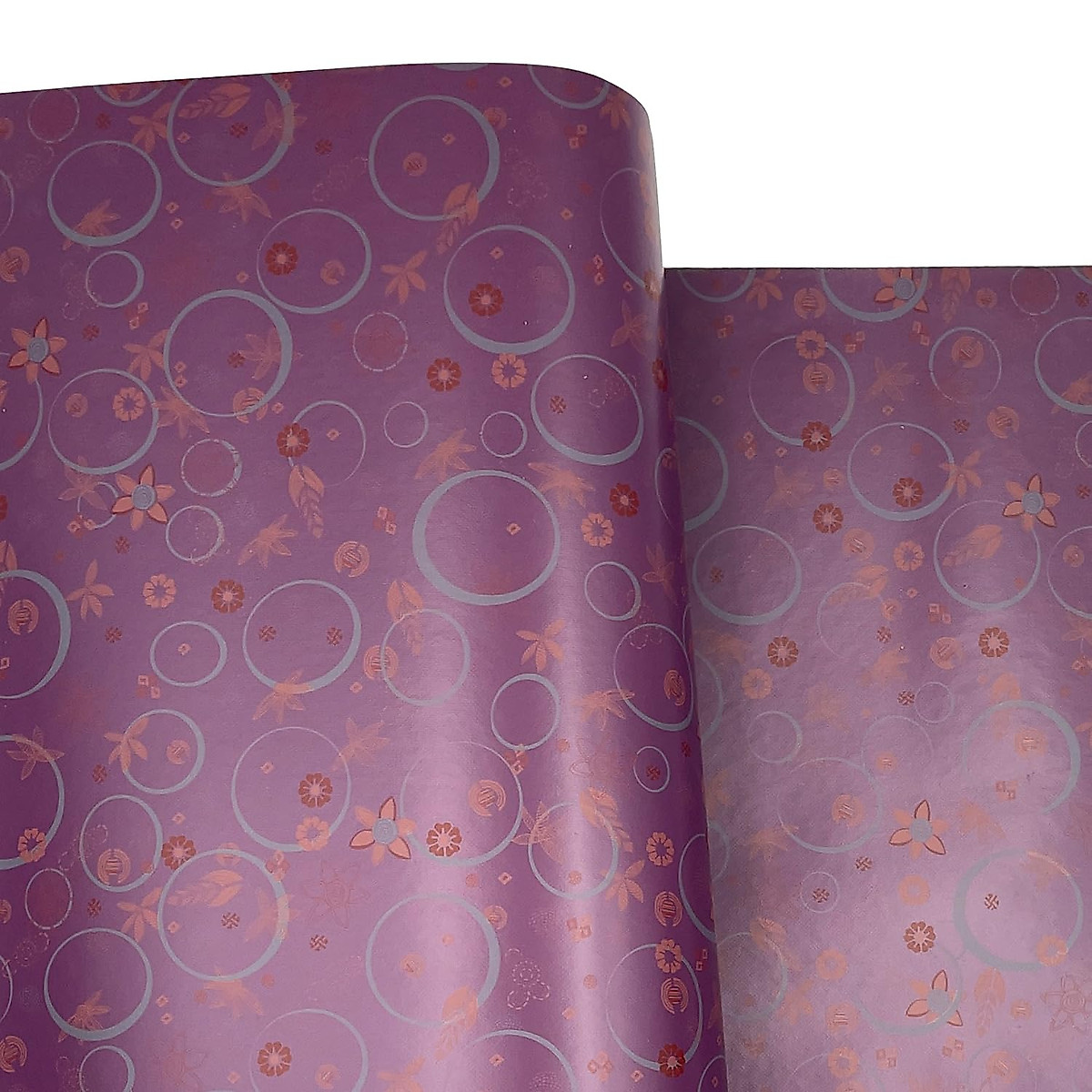 Yifely Peel & Stick Drawer Liner Removable Shelf Paper for Covering Apartment Old Cabinets Shelves, Purple Ring, 17.7 Inch by 9.8 Feet