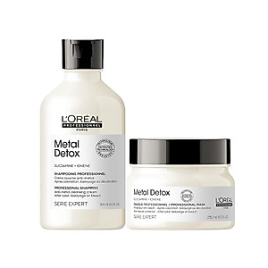 L'Oreal Professionnel Metal Detox Shampoo & Mask Set - Sulfate-Free, Prevents Damage and Prolongs Color For All Hair Types