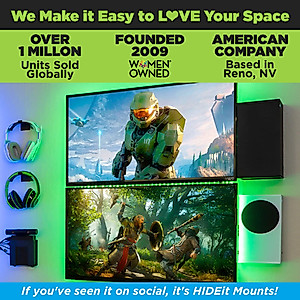 HIDEit Mounts for Xbox Series X and Controller, Steel Mount for Series X and Xbox Controller, Pro Bundle Wall Mount Kit for Xbox Series X and Rubber Dipped Controller Holder, British Registered Design