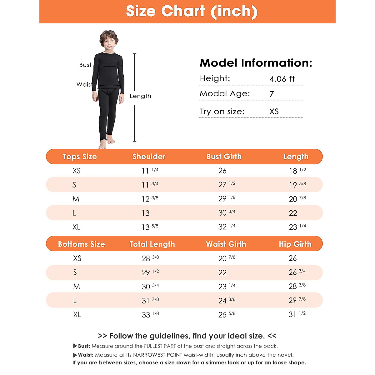 MANCYFIT Thermal Underwear for Boys Fleece Lined Long Johns Set Kids Base Layer Ultra Soft Black Small