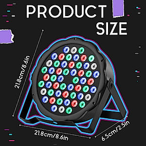 8PCS LED Stage Lights RGB - 54x3W DJ Par Lights,Gradient,DMX Controlled Sound Activated Auto,Strobe Wash Lights for Party Home Wedding Concert Church Festival Dance Floor Lighting