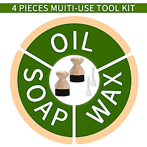 2 pcs Mineral Oil Applicators for Wood Cutting Board, Wood Butcher Block Conditioner Applicator,Food Safe Wax Applicator for Cutting Board, Reusable Wood Oil Wax Applicator/Pad/Sponge/Rag