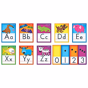 TREND enterprises, Inc. T-8265 Awesome Animals Alphabet Cards Standard Manuscript Bulletin Board Set