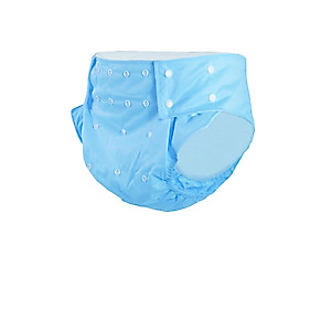 CutiePlusU Adult Cloth Diaper Washable Adult Pocket Nappy Cover Adjustable Reusable Breathable Leak Free - Blue
