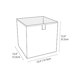 Bigso Soft Multi Purpose Foldable Cube Storage Box | Collapsible Fabric Storage Cube for Storage on Shelves | Polyester Fabric Foldable Storage Cube Organizer for Closets | 12.4’’x12.4’’x12.4’’ | Grey