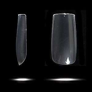 Clear Fake Full Cover Nails - Square Shaped Acrylic Nails BTArtbox 500pcs False Nail Tips with Case for Nail Salons and DIY Nail Art, 10 Sizes