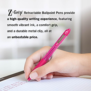 Zebra Pen Z-Grip Retractable Ballpoint Pen, Medium Point, 1.0mm, Assorted Fashion Colors - 24 Pieces (Packaging may vary)