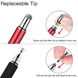 Waysse 3 Stylus Pens for Touch Screens, Capacitive Pen High Sensitivity & Fine Point, Universal Stylus with Clear Disc for iPhone X/8/8plus iPad/iPad Pro/iPad Mini and All Capacitive Touch Screens