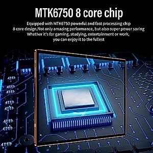 DAUERHAFT HD Tablet PC, 10.1 Inch HD Tablet 8 Core MTK6750 Chip 6GB RAM 64GB ROM Multifunction 8 MP Front Camera US Plug 110-240V for Work for Learning (Gold)