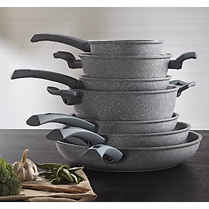 MOPITA Roccia Viva Non-Stick Frying Pan Ø20 cm Frying pan for All hobs (No Induction) Multilayer Non-Stick, 5-Layer Coating Scratch Resistant, SoftTouch Handle, Made in Italy