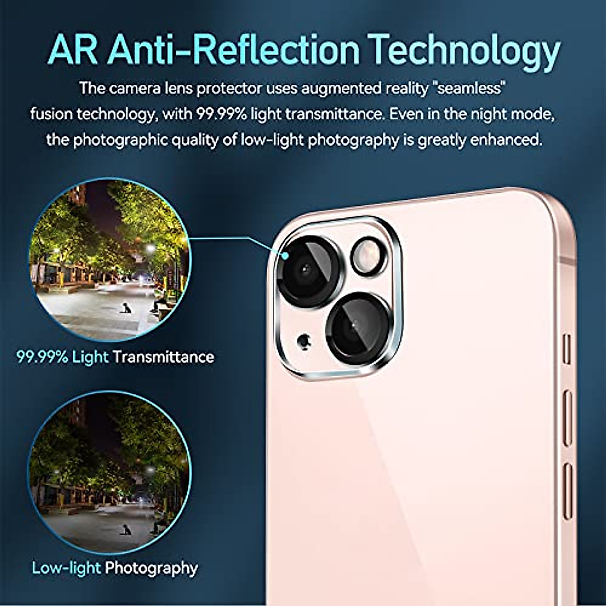 ivoler [4-pack] Camera Lens Protector for iPhone 13 6.1''/13 Mini 5.4'' Tempered Glass Screen Protector (Not for iPhone 13 Pro), HD Clear [Anti-Scratch] [Bubble Free] [Case Friendly],Black Circle