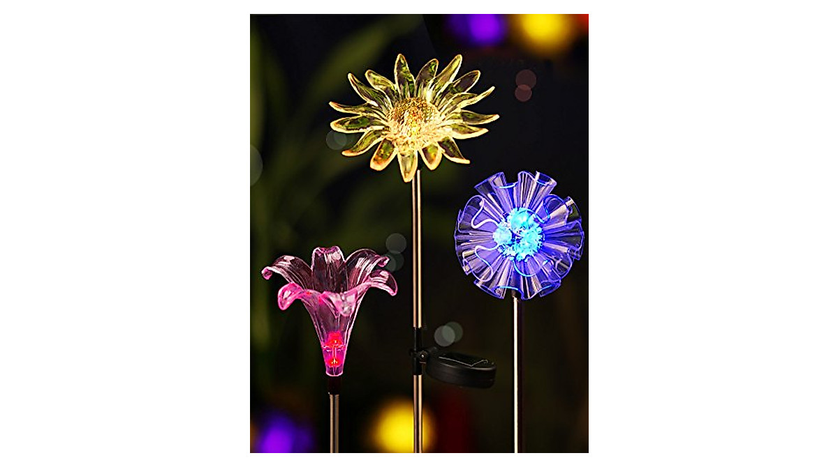 Bright Zeal Solar Flower Lights: Outdoor Color Changing Decor