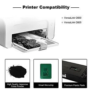 W-Print Compatible Toner Cartridge Replacement for Xerox VersaLink C600/C605 106R03903 Black Toner 12,200 Pages-1 Pack