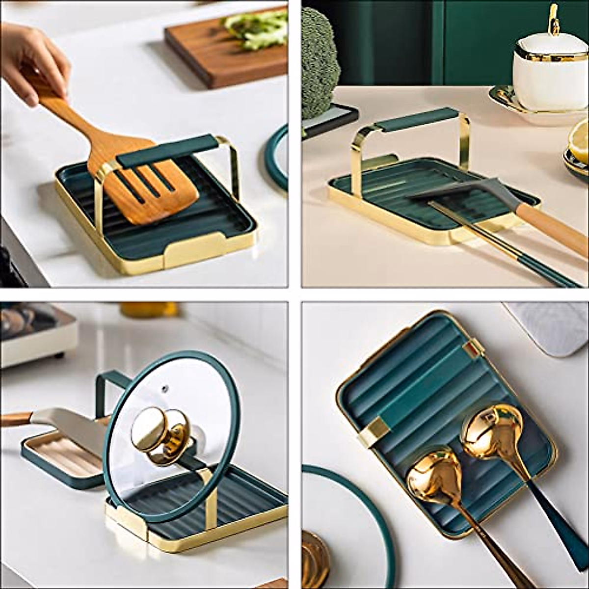 Cabilock 1pc Spatula Rack Kitchen Storage Rack Pot Cover Holder Cooking Utensils Holder Shelves Brackets Spoon Rest Utensil Drying Holder Cutlery Rack Soup Ladle Storage Holder Vertical Pp